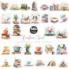 Cottagecore Bookish Clipart Set, Cozy Garden Tea Books PNG, Cute ...