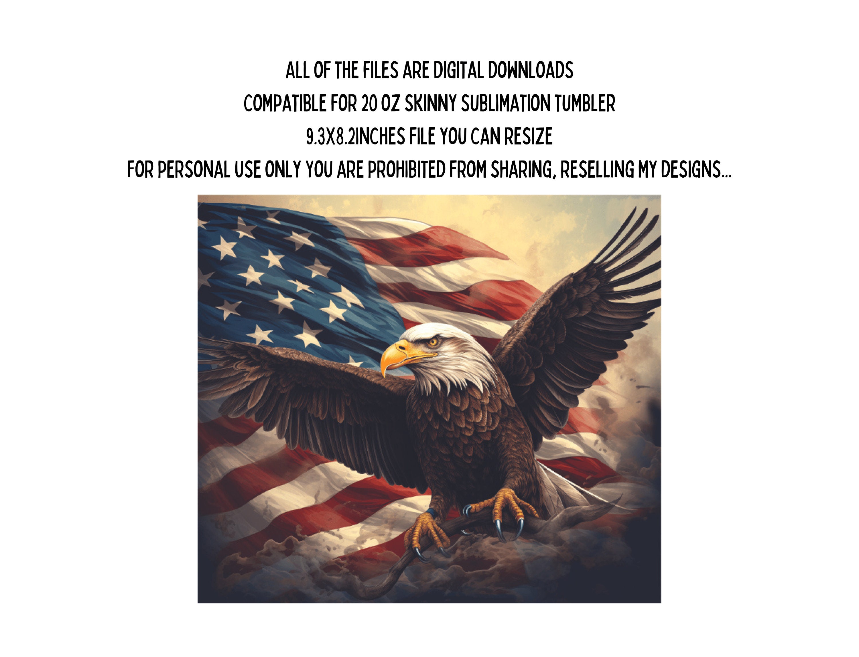 American Eagle Flying Flag 20 Oz Tumbler Wrap PNG, Straight Template ...