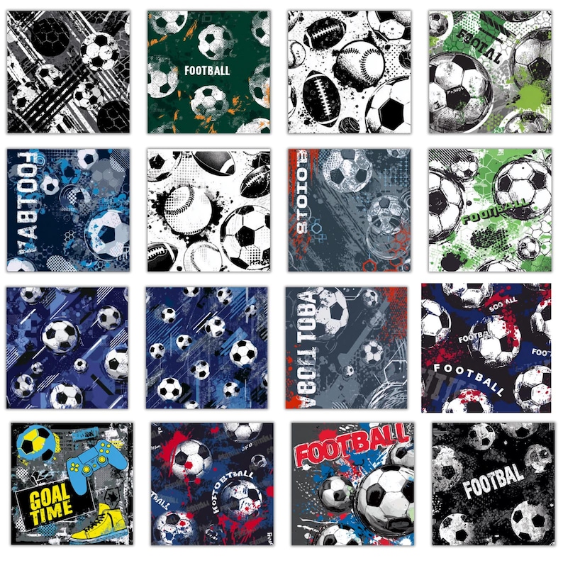 Soccer Digital Papers, Seamless Pattern, Football Themed Digital Paper ...
