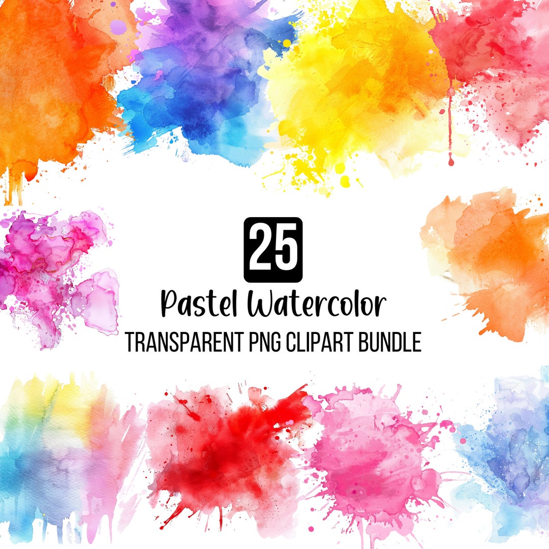 Watercolor Splash Clipart Png Bundle, Alcohol Ink Clipart, Paint ...