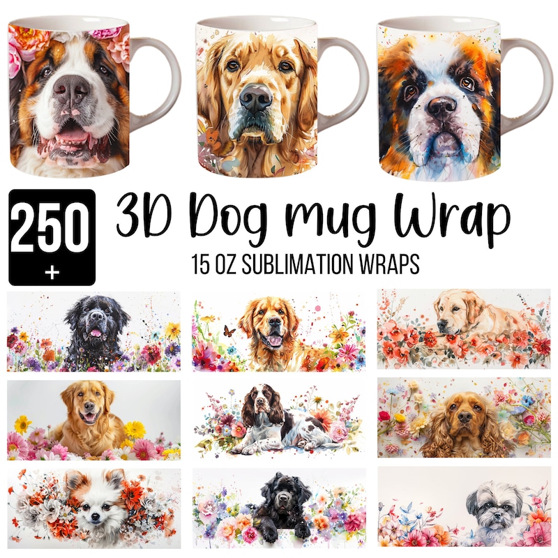 Watercolor Dog Breed Mug - Etsy