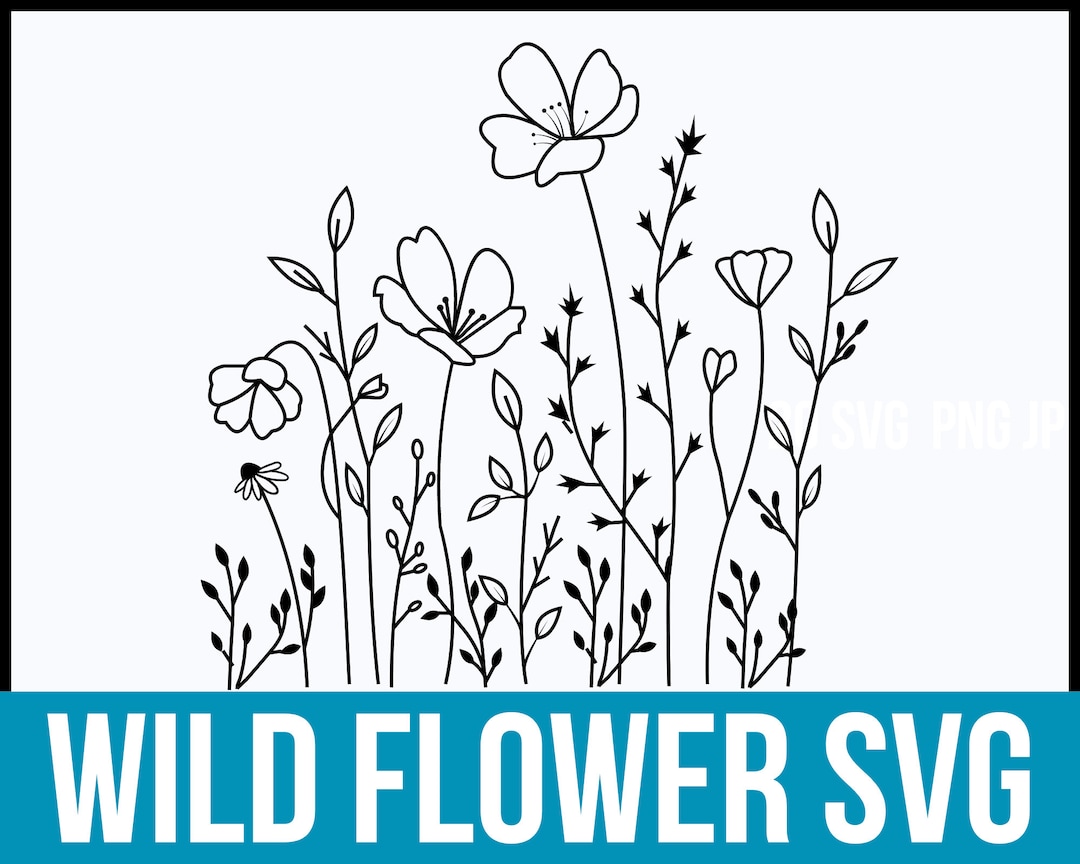 Wildflowers Svg, Nature Svg, Floral Frame Svg, Split Monogram Svg ...