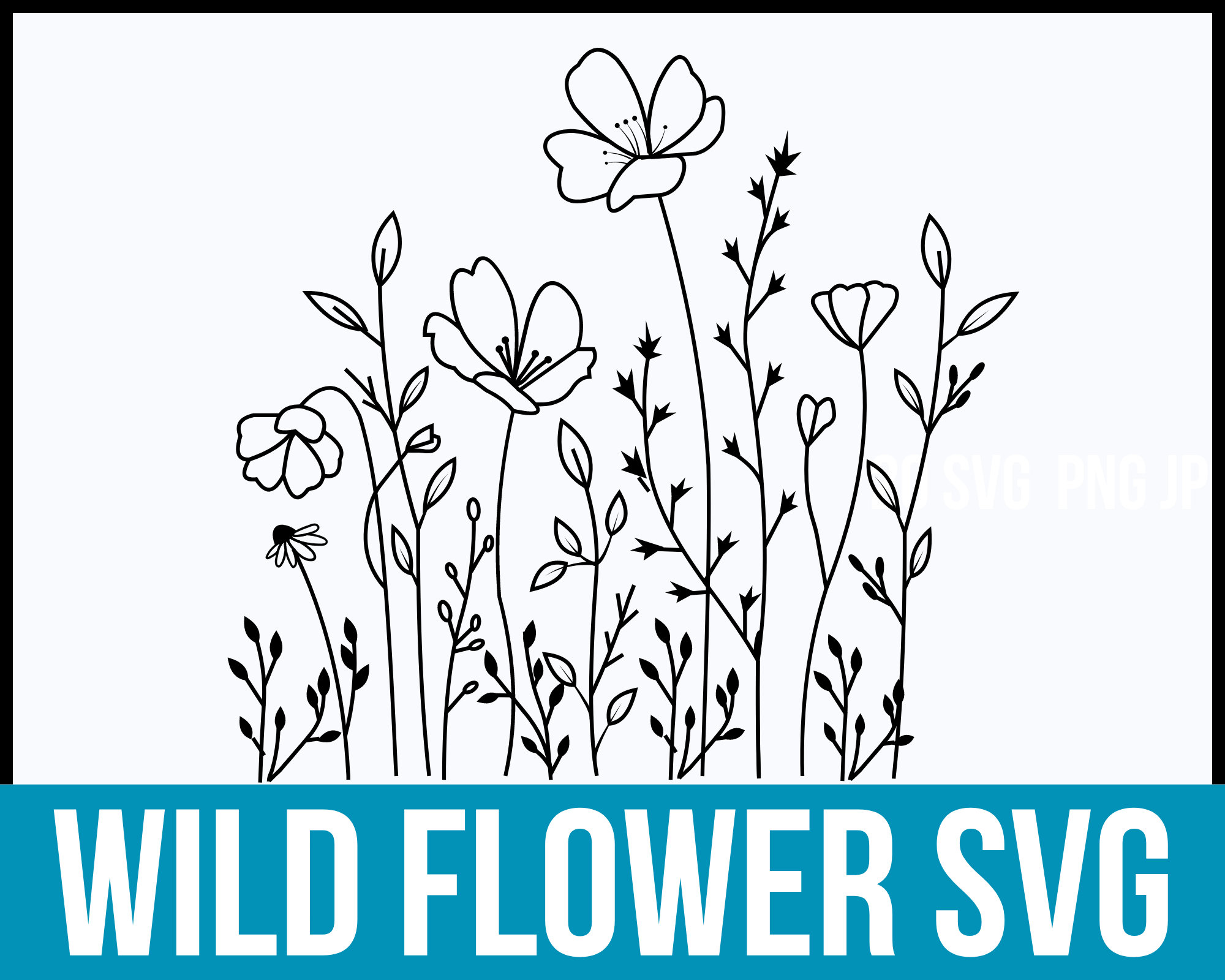 Wildflowers Svg Nature Svg Floral Frame Svg Split Monogram - Etsy