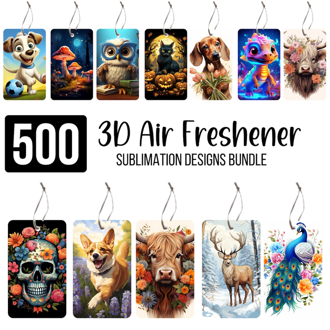 500 Air Freshener Sublimation Bundle, Car Air Freshener Designs ...