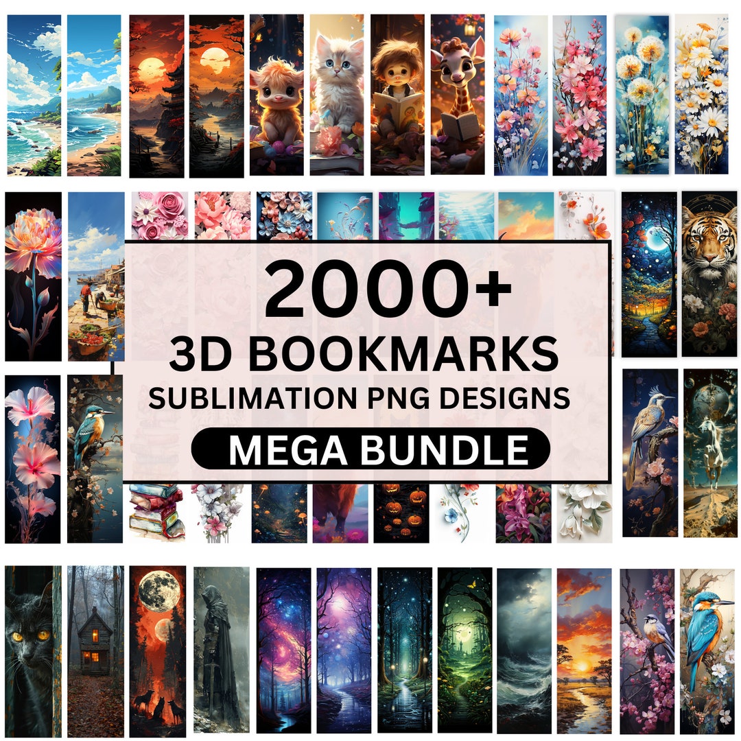2000+ Bookmark Mega Bundle, Bookmark Sublimation Png Designs, Floral ...