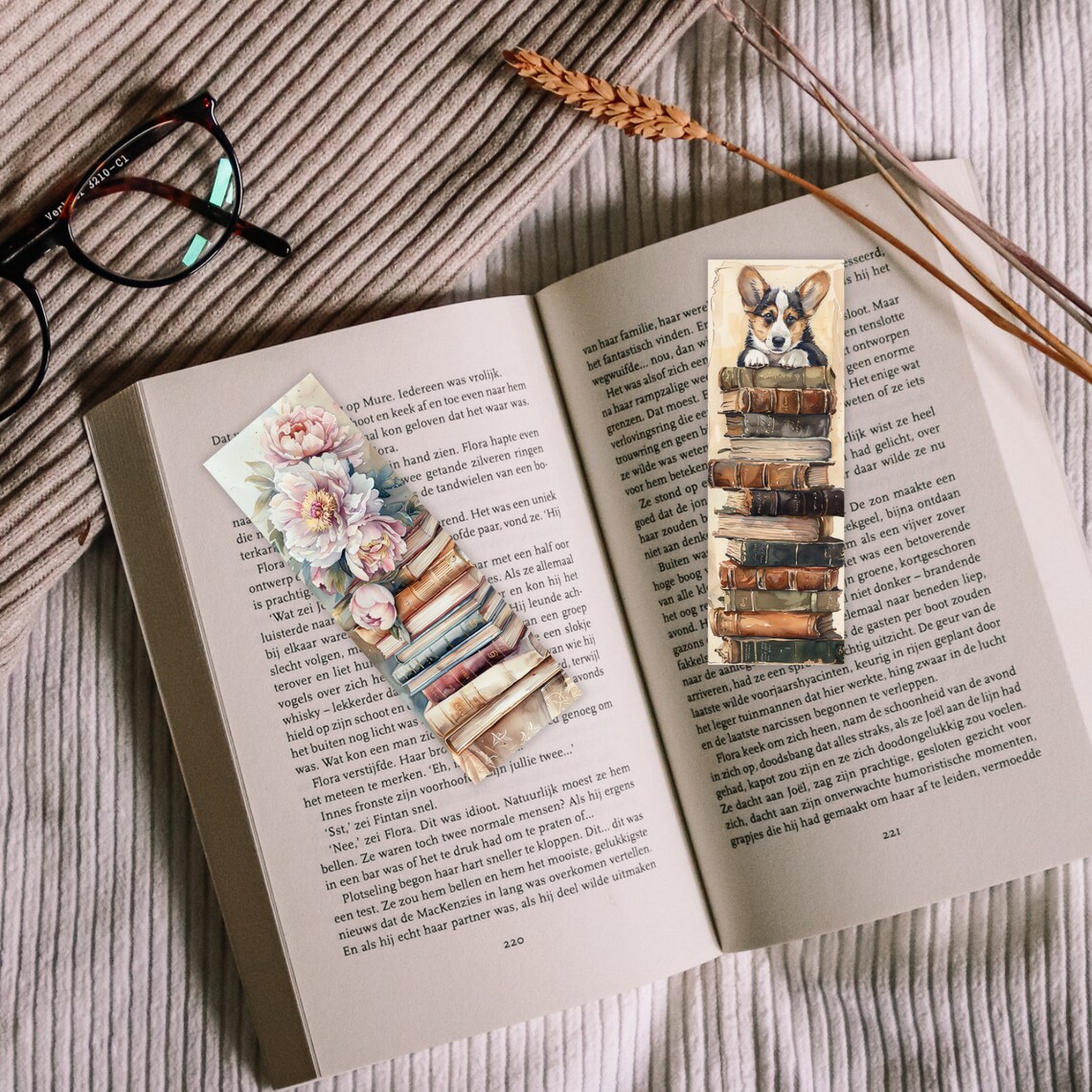 60 Stacked Books Printable Bookmarks, Bookmark Sublimation Designs ...