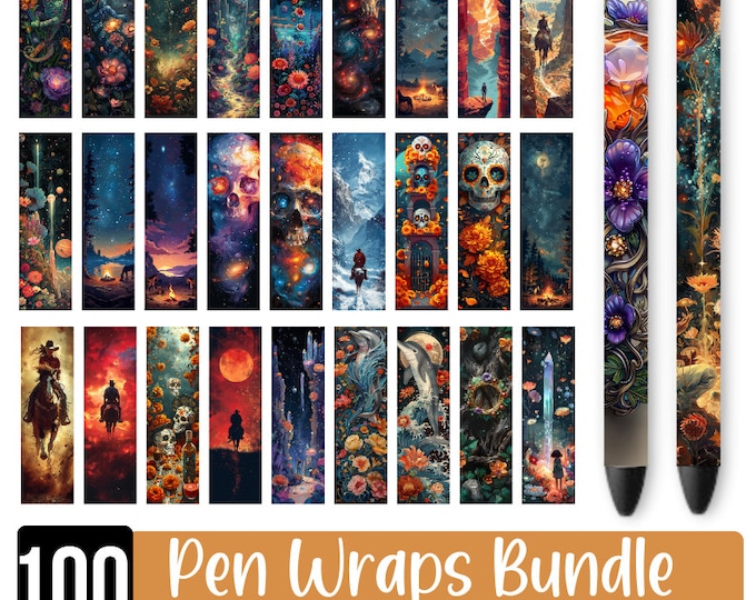 250 PNG Pen Wrap Bundle, Pen Wrap Sublimation Designs, Pencil ...