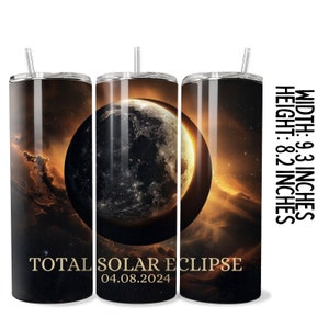 Solar Eclipse Tumbler Wrap Bundle, April 2024 Eclipse Tumbler Png ...
