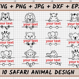 Split Safari Animals Safari Animals Outline Svg Safari - Etsy