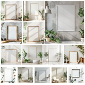100 Frames Set Mockup Bundle, Frames Mockup for Digital Art Display ...