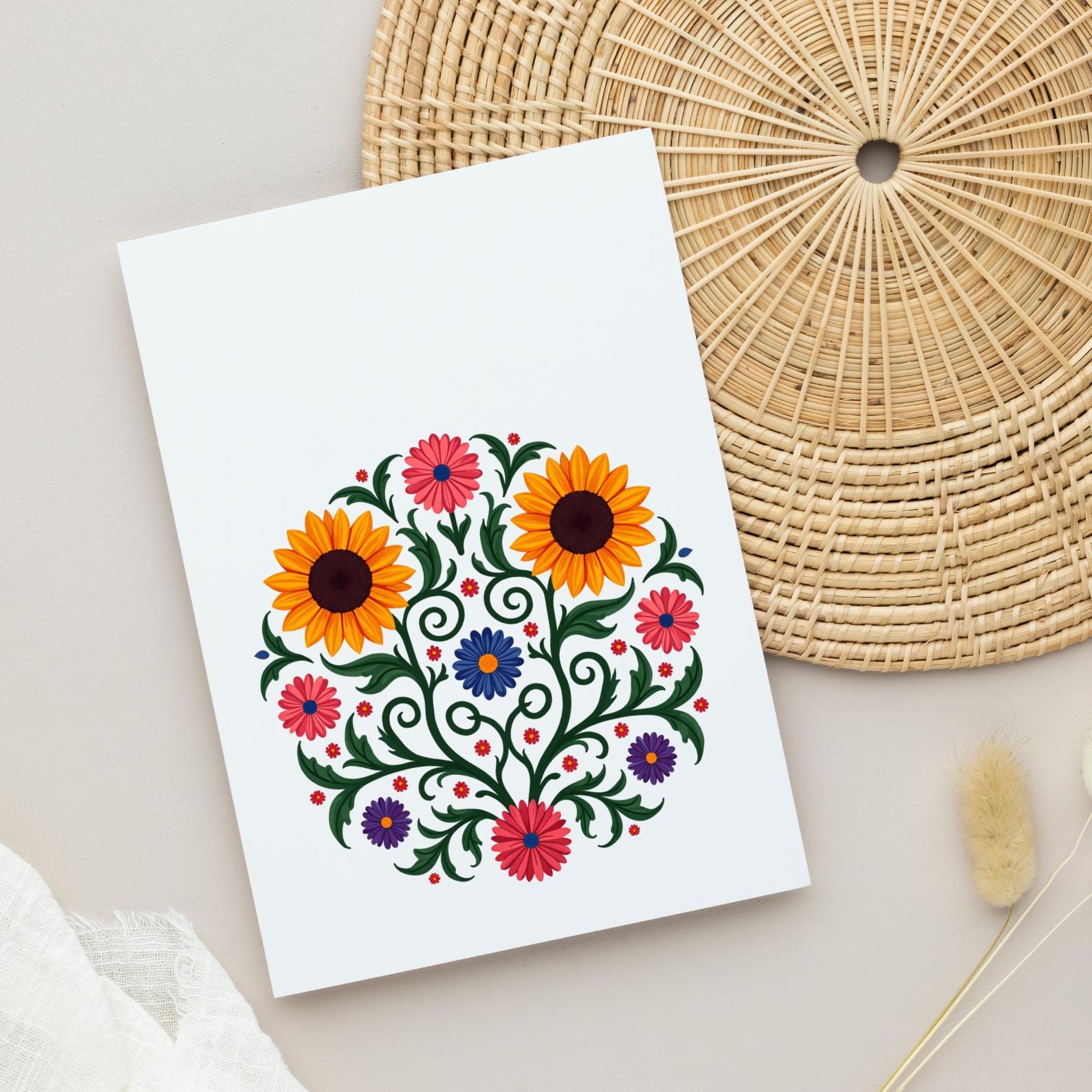 Mexican Fiesta Flowers Clipart, Vibrant Otomi Floral PNG, Cinco De Mayo ...