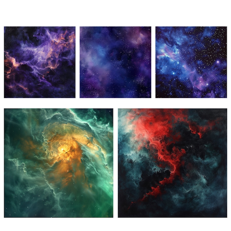 57 Galactic Nebula Digital Paper, Sky Space Backgrounds, Galaxy Stars ...
