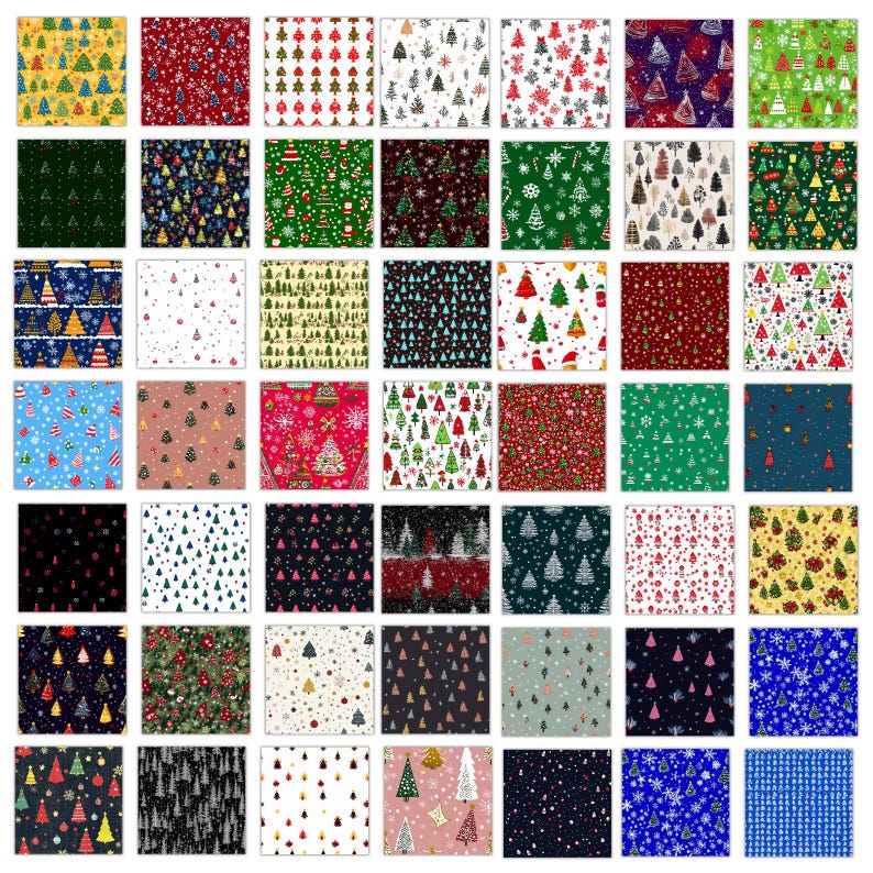 200+ Christmas Digital Paper Bundle, Festive Patterns for Crafts ...