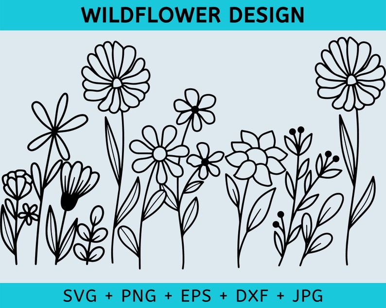 Wild Flower Wreath Svg File for Cricut Wildflower Bouquet SVG - Etsy