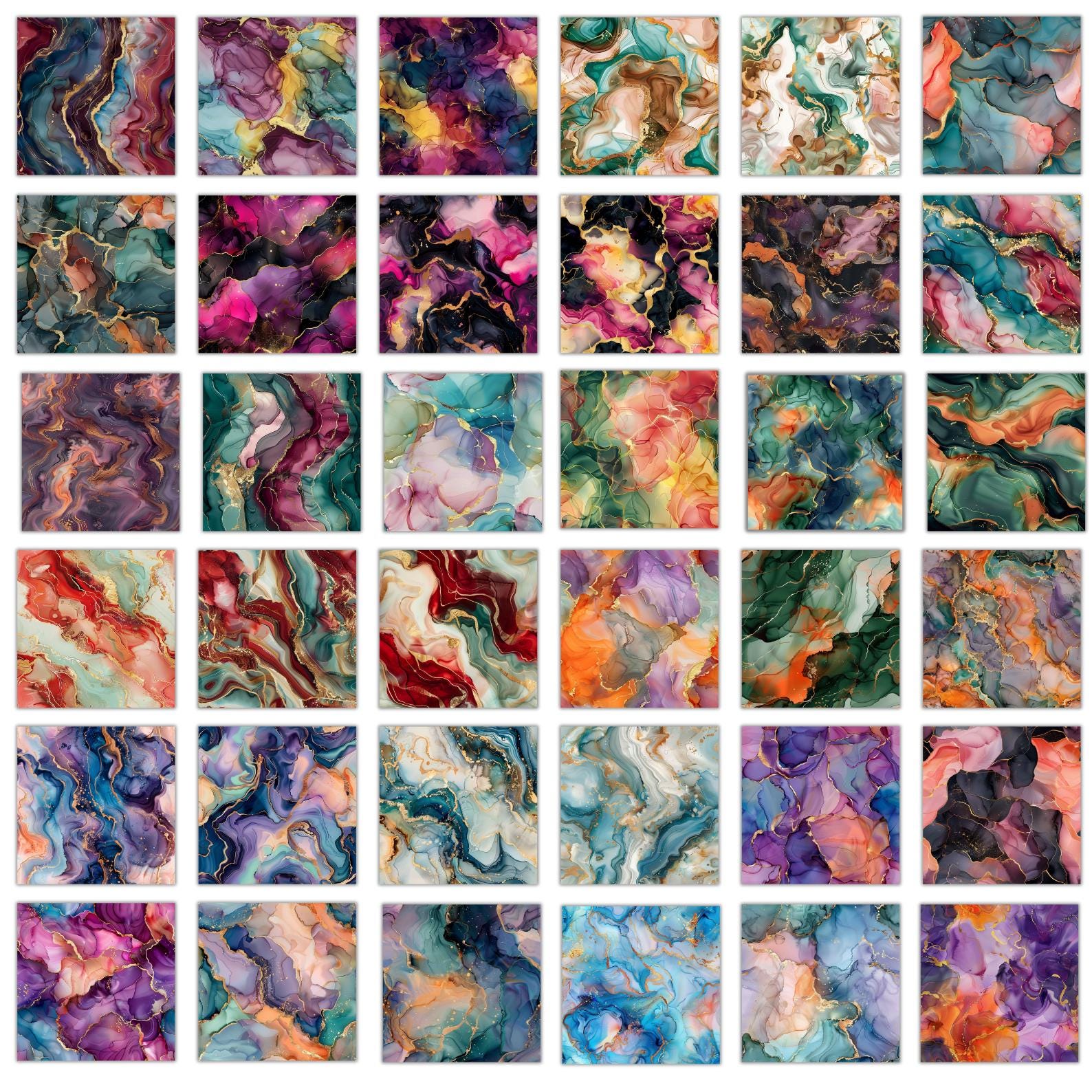 158 Alcohol Ink Digital Paper, Marble Background Bundle, Seamless ...