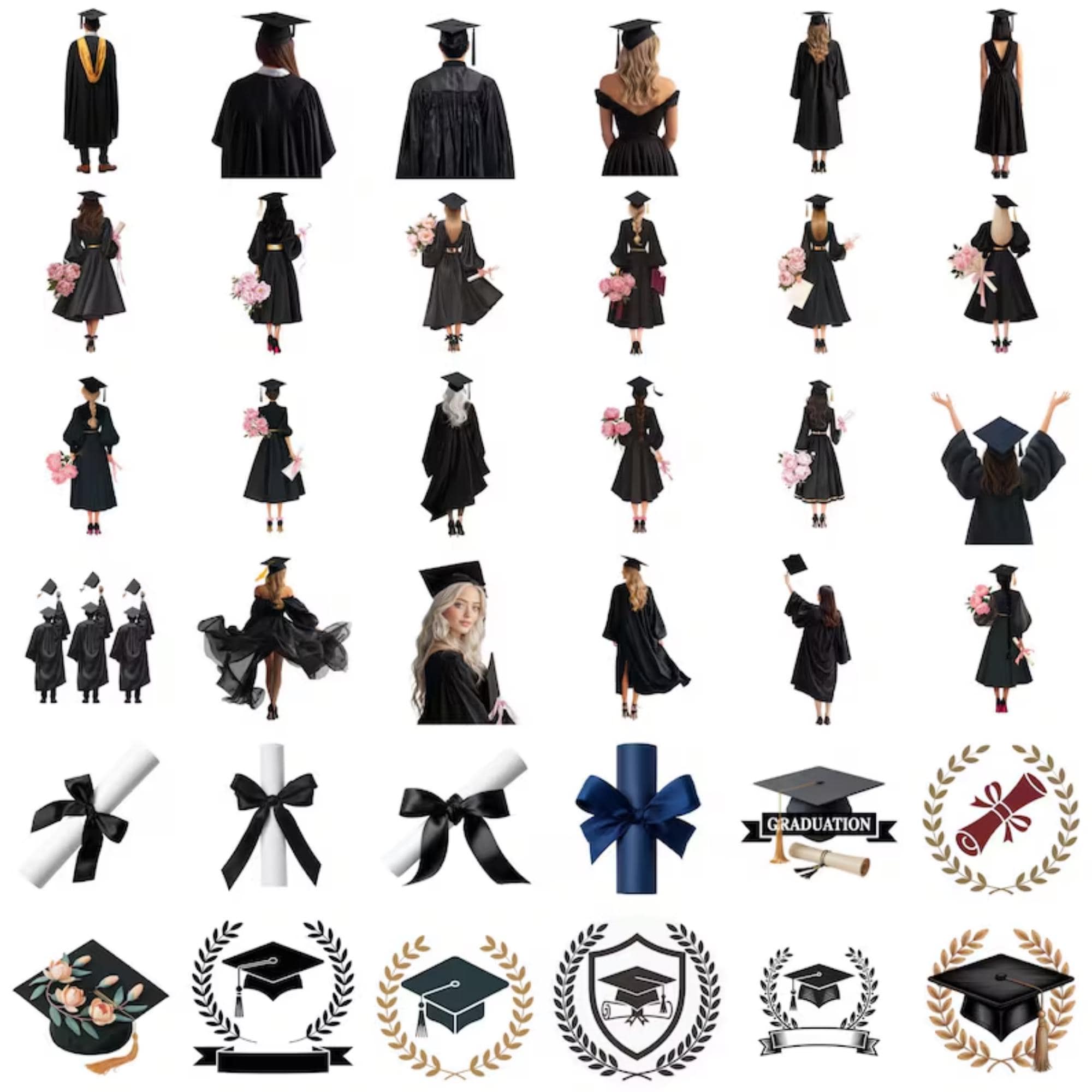 Graduation 2026 PNG Clipart Mega Bundle, Watercolor Class of 2026 ...