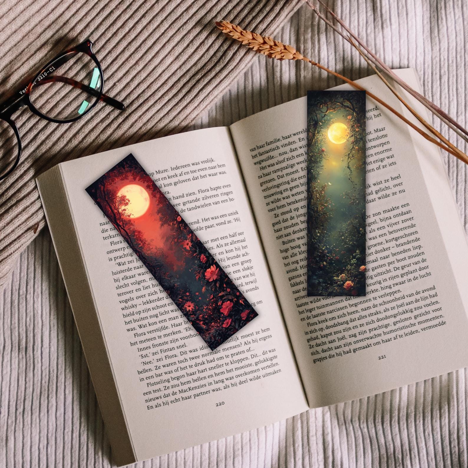 160+ Moonlight Garden Bookmarks PNG Bundle, Celestial Floral Bookmark ...