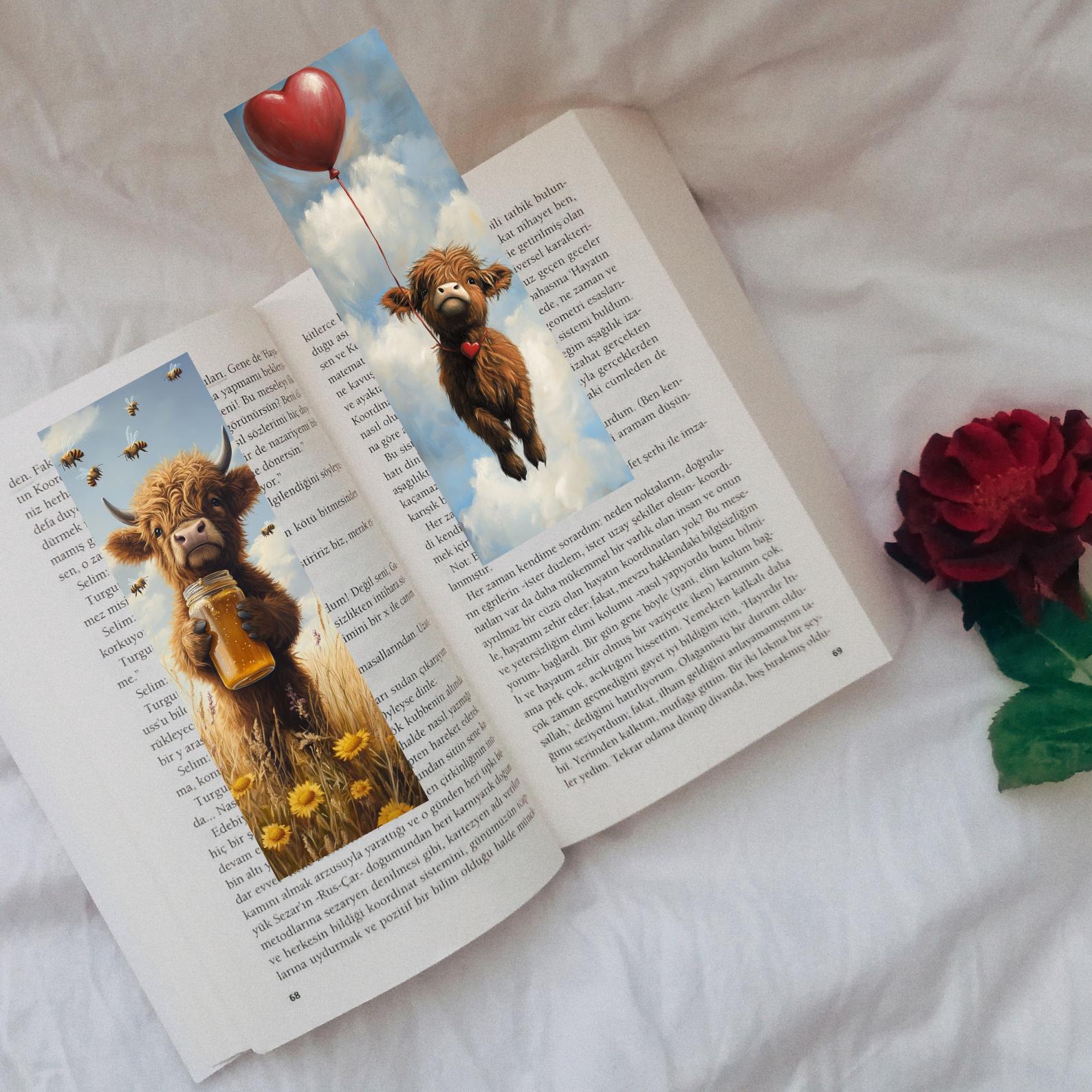 130+ Highland Bookmark PNG Bundle, Cow Bookmarks, Watercolor Highland ...