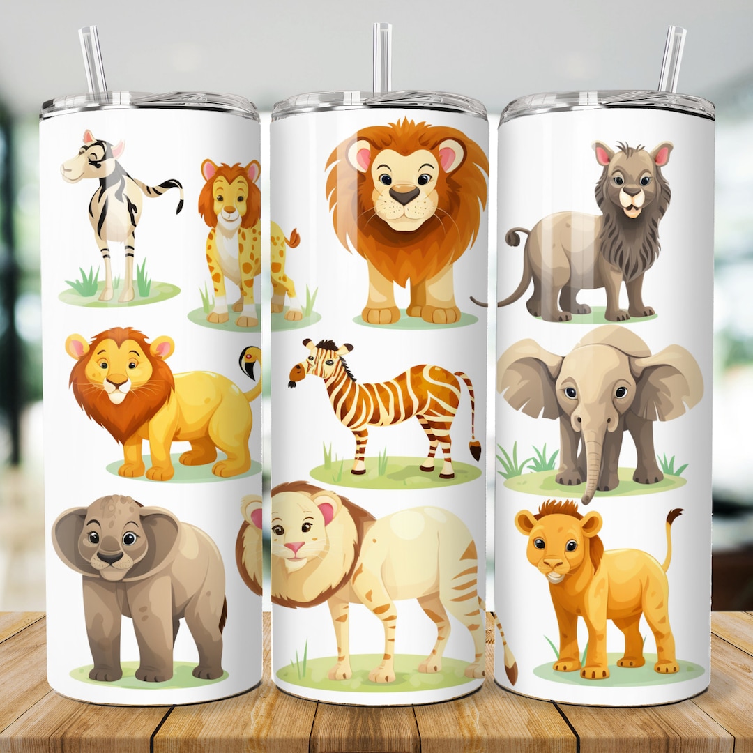 SAFARI Life Tumbler PNG, 20oz Skinny Jungle Animal Tumbler, Safari ...