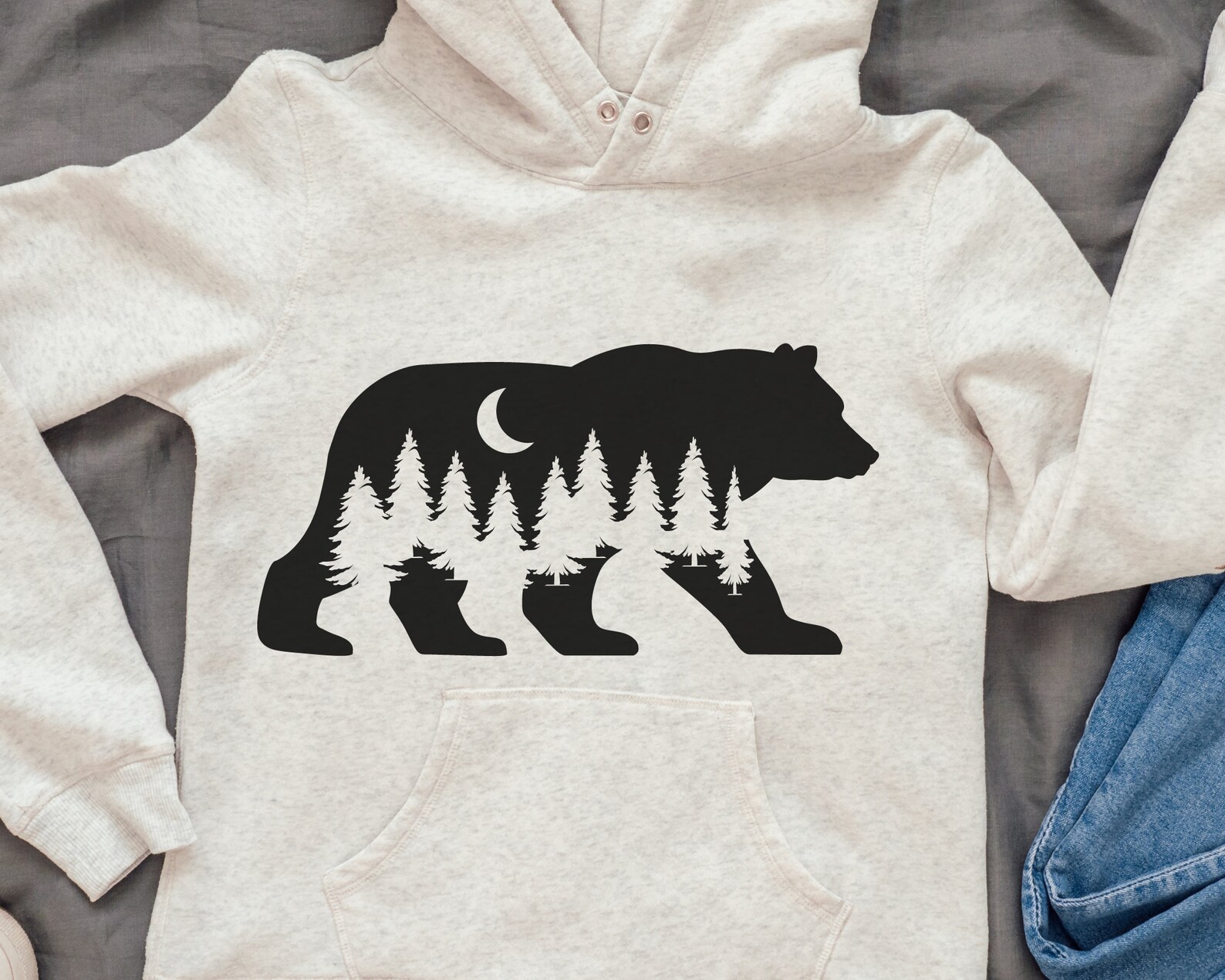 Bear SVG File Bear Silhouette Svg Bear Woods Svg Pine Trees - Etsy