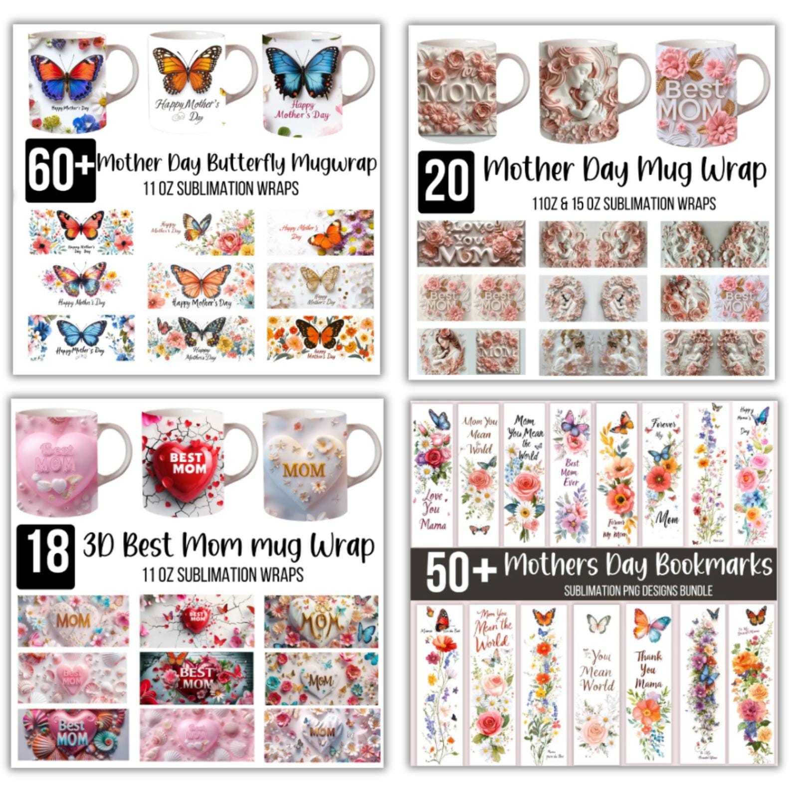 1200+ Mother’s Day PNG Mega Bundle, Mom Clipart Designs, Mothers Day ...