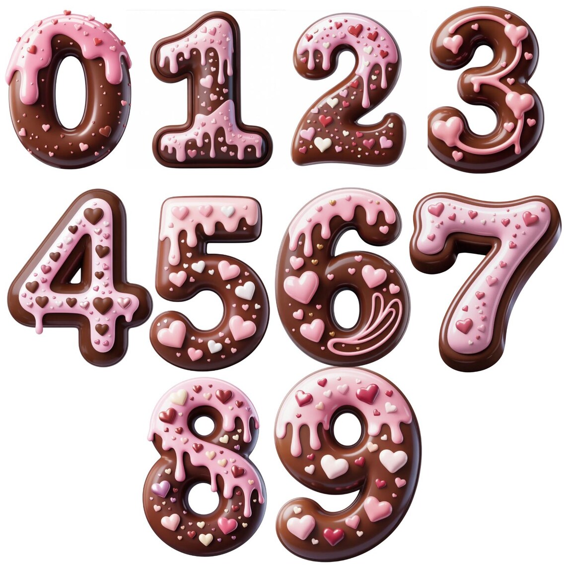 Chocolate Alphabet Clipart, Valentine’s Day Cute Letters, Romantic ...