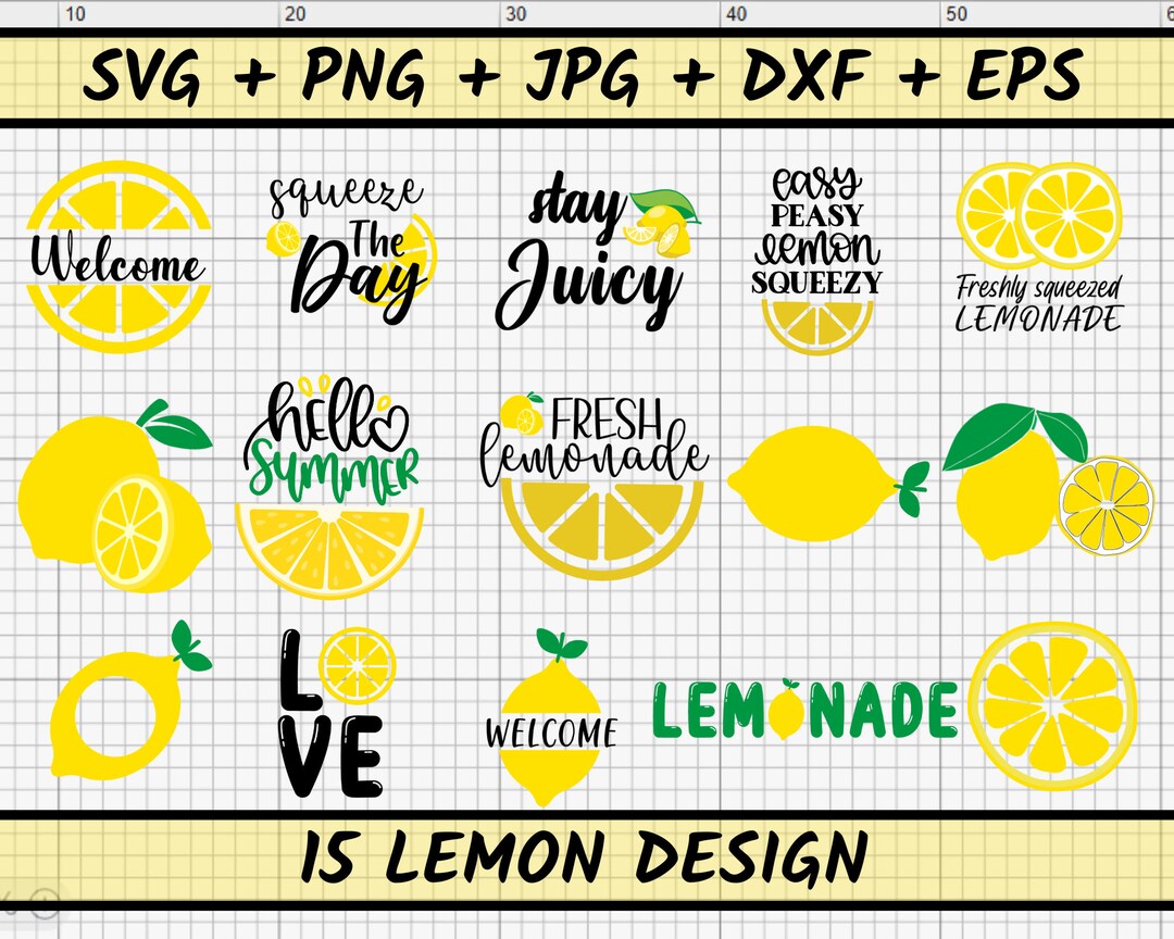 15 Design Lemon Svg Bundle Lemonade Svg Hello Summer Svg - Etsy