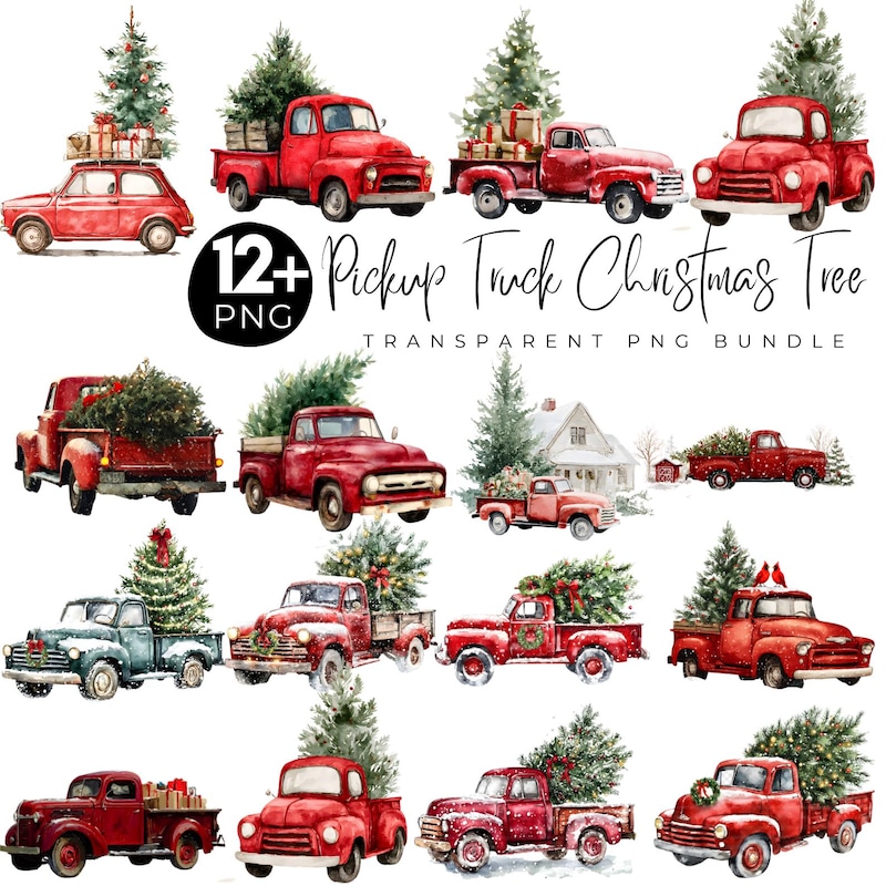 Christmas Red Tree Truck - Etsy