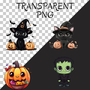 100 Spooky Halloween Cartoon Clipart Bundle, Cute Spooky Cartoon Png ...