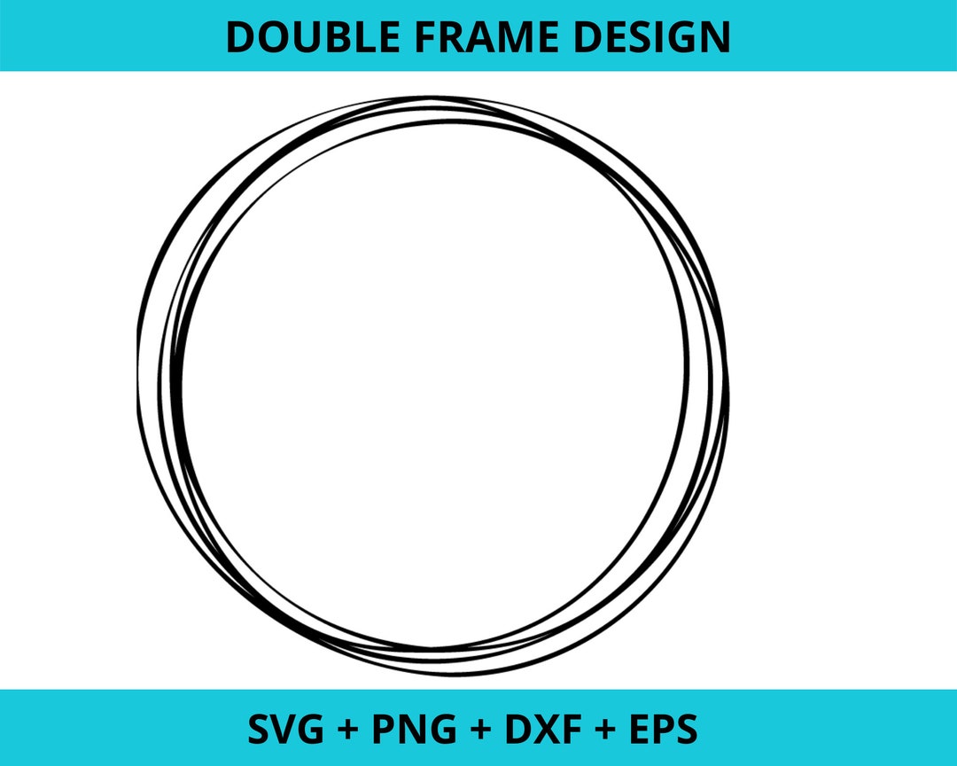 Double Circle Frame SVG - Geometric Circle Frame Border SVG - Geometric ...