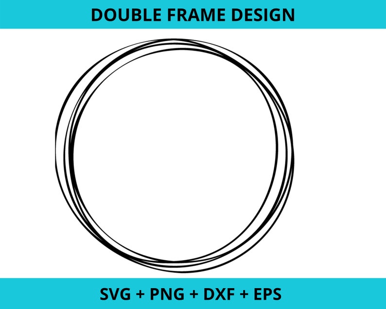 Double Circle Frame SVG Geometric Circle Frame Border SVG - Etsy