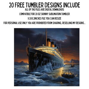 Titanic Ship Tumbler, 3D Iceberg, 3D Titanic 20oz Sublimation Tumbler ...