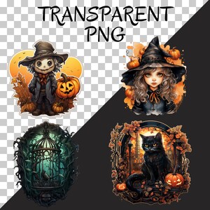 500+ Happy Halloween Clipart Bundle, Watercolor Halloween Pumpkin ...