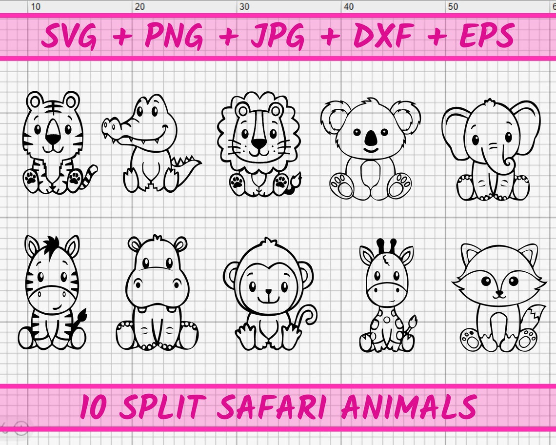 Safari Animals SVG Bundle Safari Svg Jungle Animals SVG Set - Etsy UK