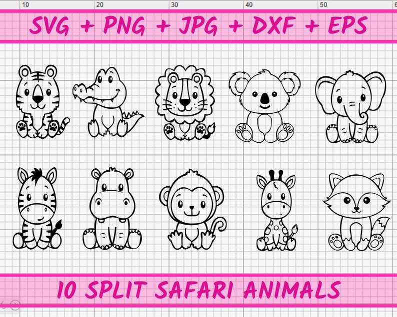Safari Animals SVG Bundle Safari Svg Jungle Animals SVG Set - Etsy ...