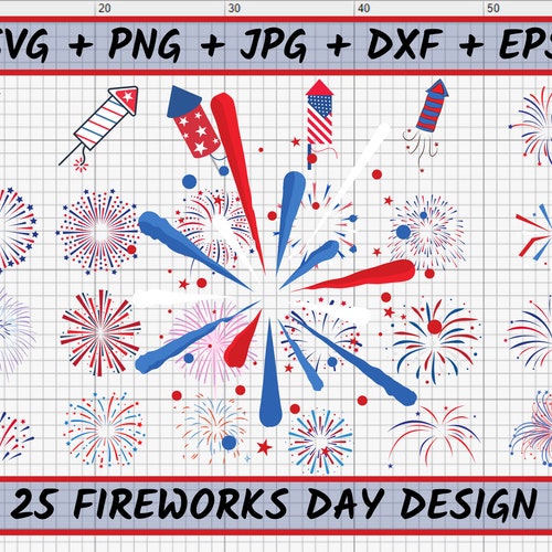 4th of July Fireworks SVG Bundle for Independence Day - Etsy