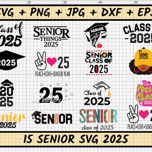 Graduation Svg Bundle Senior 2025 Svg for T-shirt Class of - Etsy