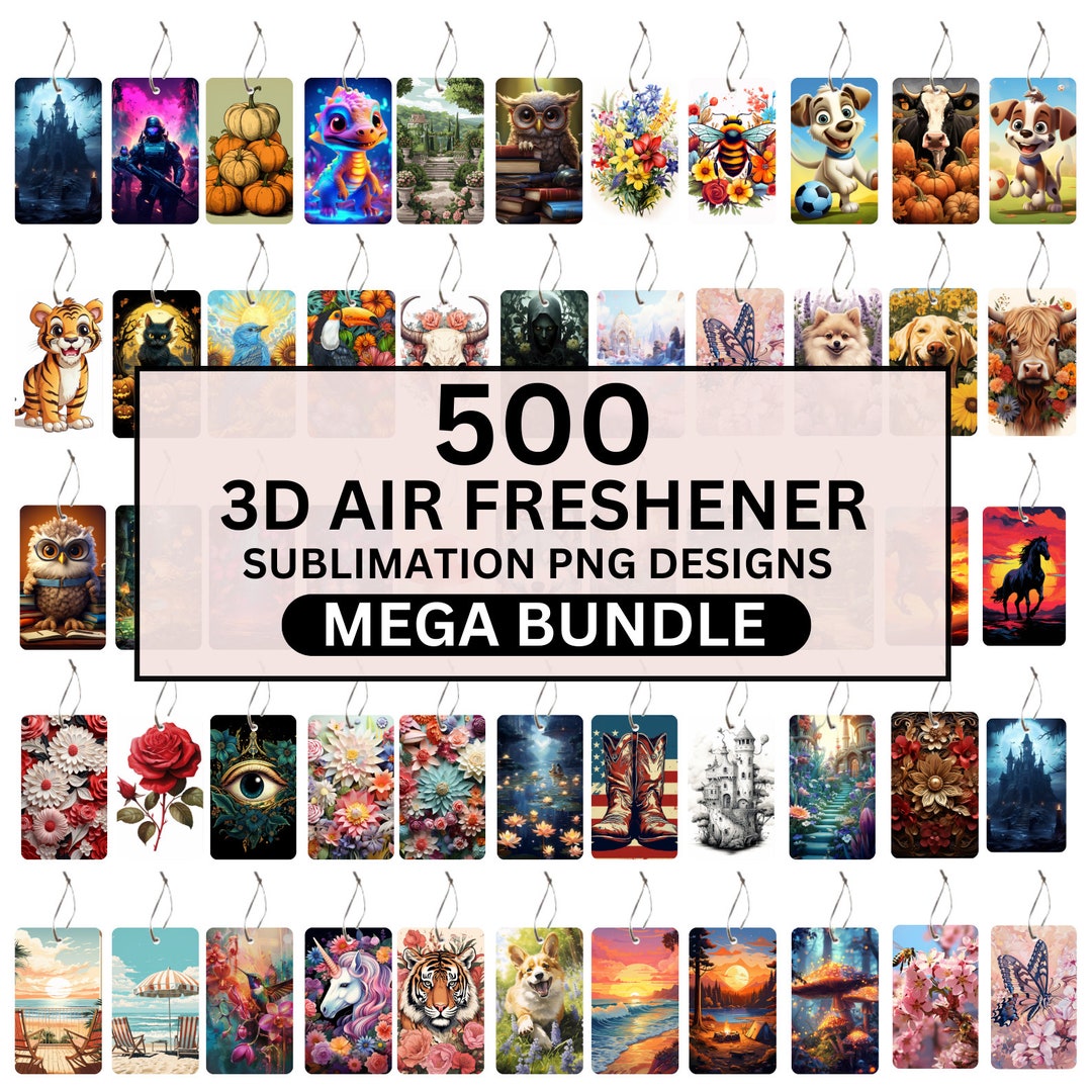 500 Air Freshener Sublimation Bundle, Car Air Freshener Designs, Car ...