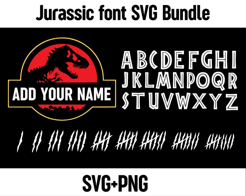 Jurassic Park Font Svg Jurassic Font Clipart Dinosaurs Font - Etsy Canada