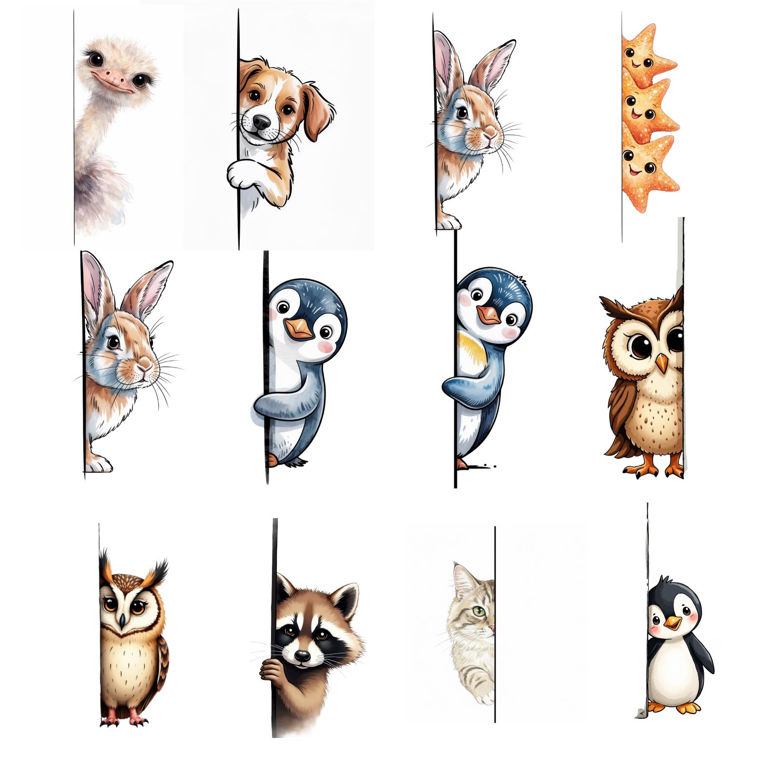 70 Peeking Animals Clipart Bundle, Animal Faces, Woodland Creatures ...
