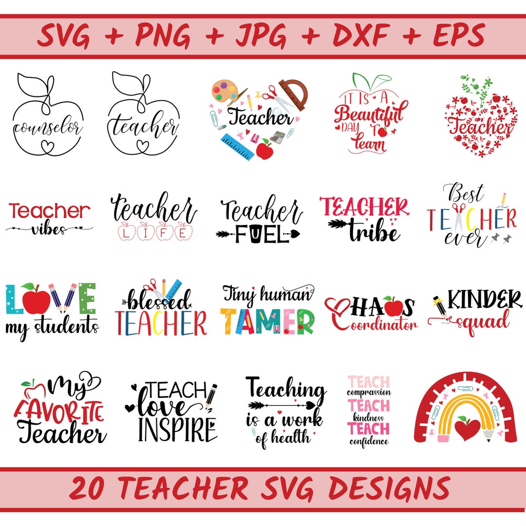 Teacher Svg Bundle, Teacher Appreciation Svg, Teacher Life Svg, Back to ...