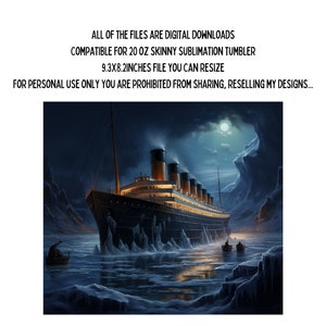 Titanic Ship Tumbler, 3D Titanic 20oz Sublimation Tumbler Design, 3D ...