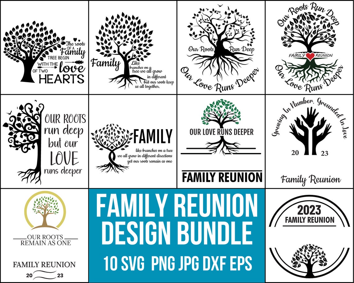 Family Tree With Quotation Svg Family Reunion Svg Our Love - Etsy