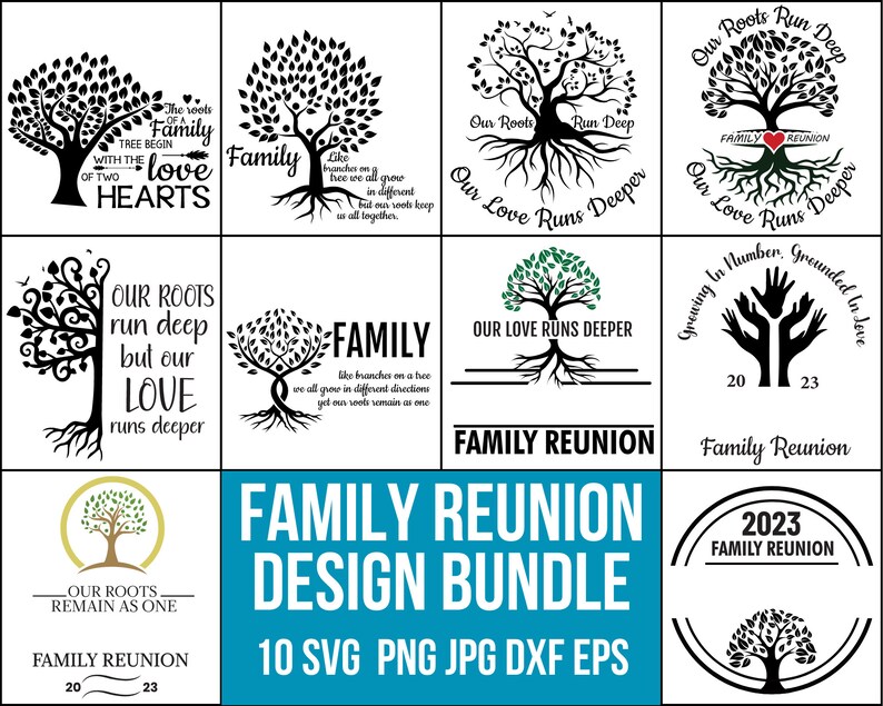 Family Tree With Quotation Svg Family Reunion Svg Our Love - Etsy