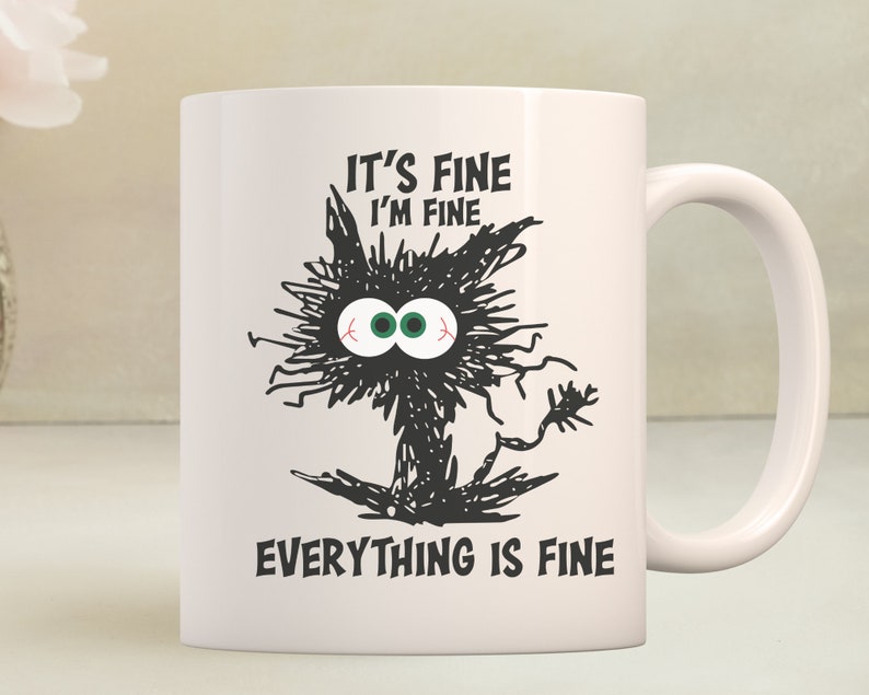 It's Fine I'm Fine Everything is Fine SVG, I'm Fine Cat Svg, Black Cat ...