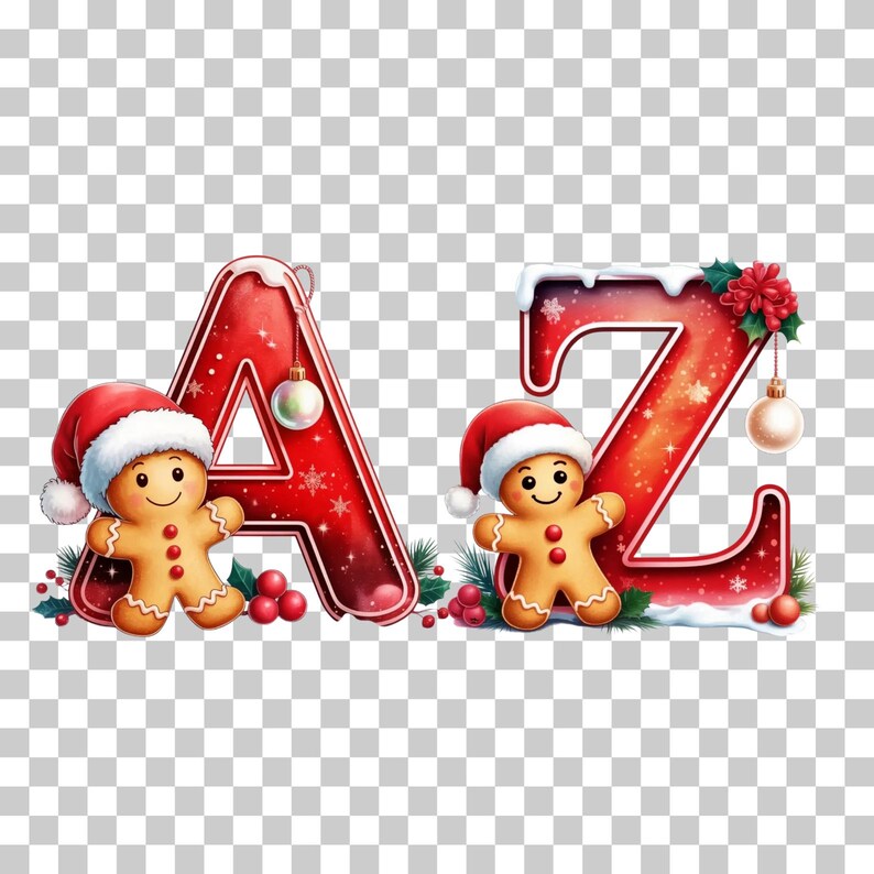 Christmas Alphabet Ornament PNG Bundle, Christmas Letter Ornaments ...
