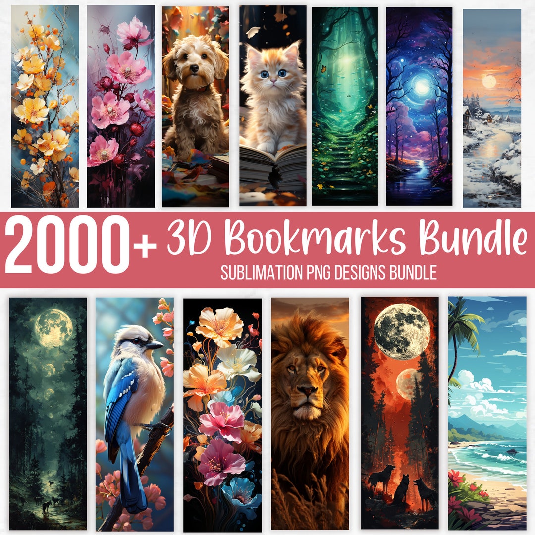 2000+ Bookmark Mega Bundle, Bookmark Sublimation Png Designs, Floral ...