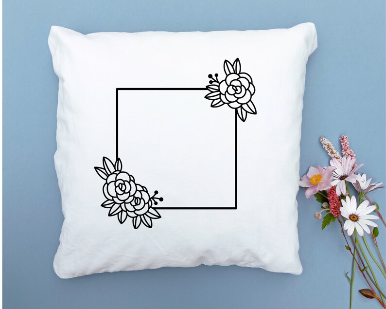 Floral Frame Square Svg Square Frame Svg Square Frame Png - Etsy