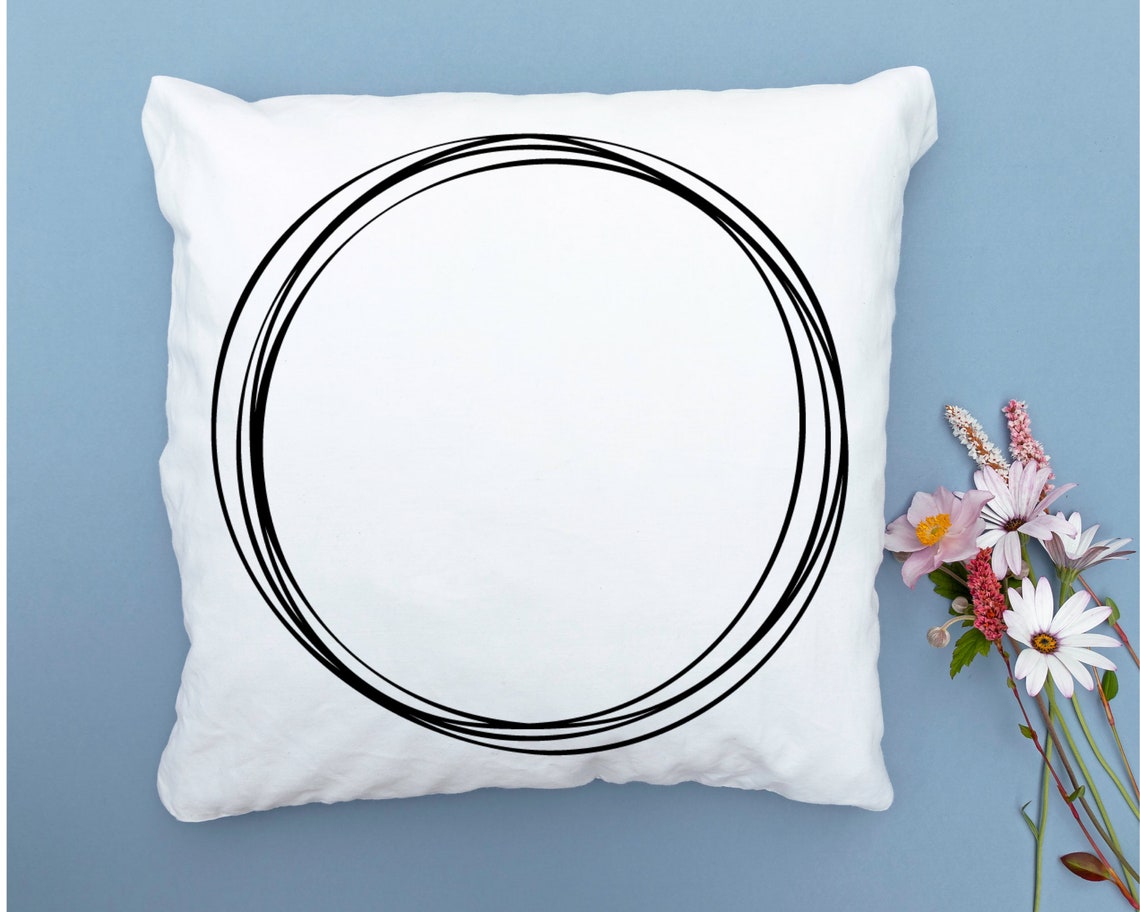 Double Circle Frame SVG Geometric Circle Frame Border SVG - Etsy