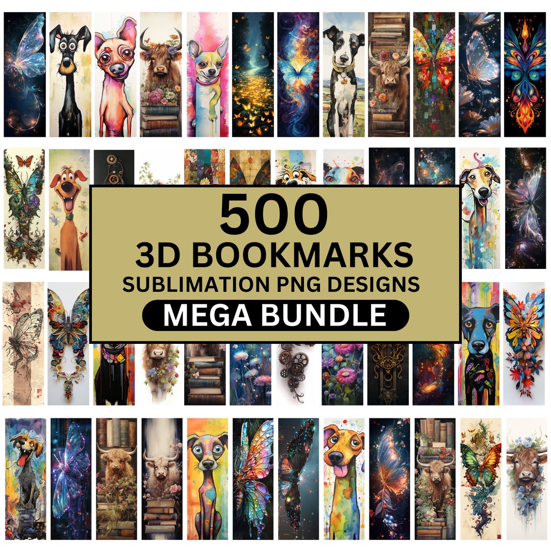 3D Bookmarks Png Bundle, Quirky Dog Bookmark, Whimsical Dogs Png ...